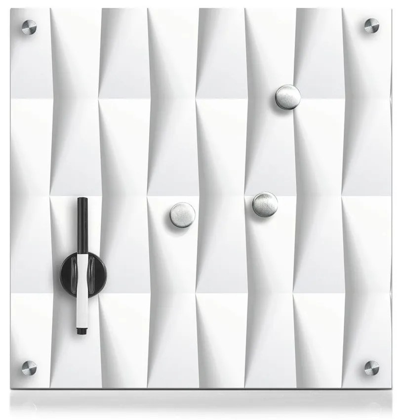 Skleněná magnetická tabule MEMO abstrakt + 3 magnety, 40x40 cm, ZELLER
