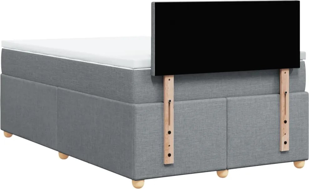 Box spring postel s matrací světle šedá 120 x 200 cm textil 3286640