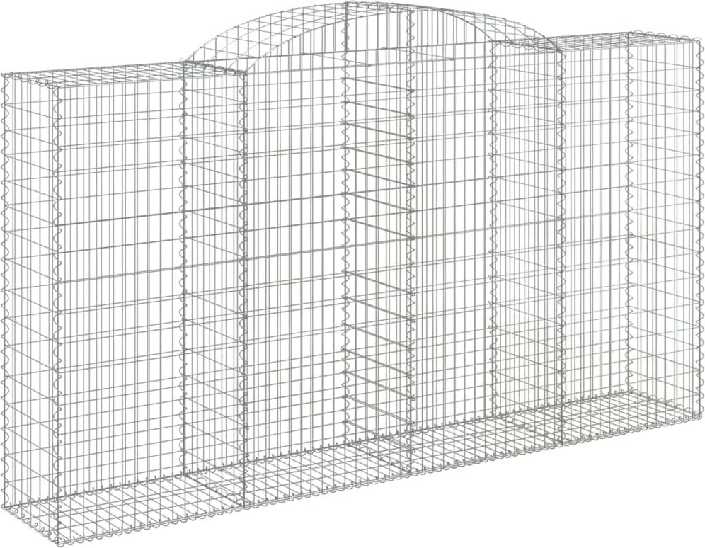 Klenuté gabionové koše 4 ks 300x50x160/180cm pozinkované železo 3146757