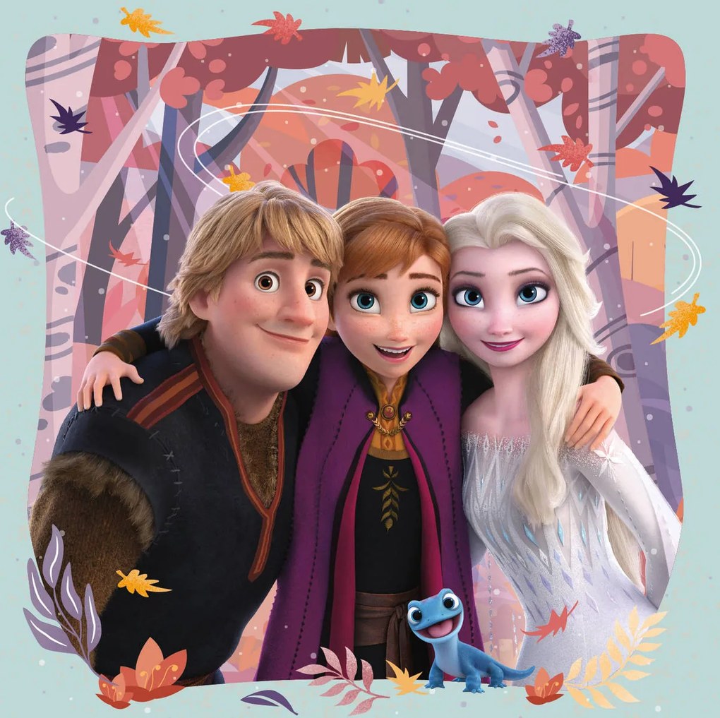 DINO Puzzle Frozen Radostný podzim 3x55 dílků 18x18cm skládačka dn335424