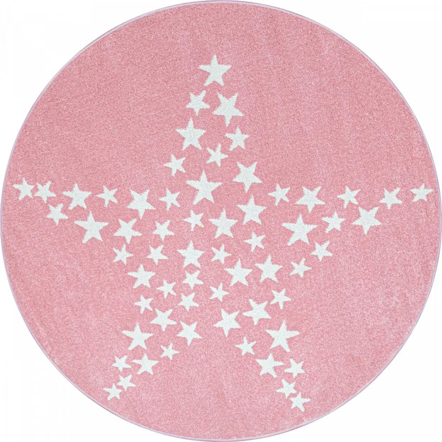 Hans Home | Dětský kusový koberec Bambi 870 pink kruh - 120x120 (průměr) kruh