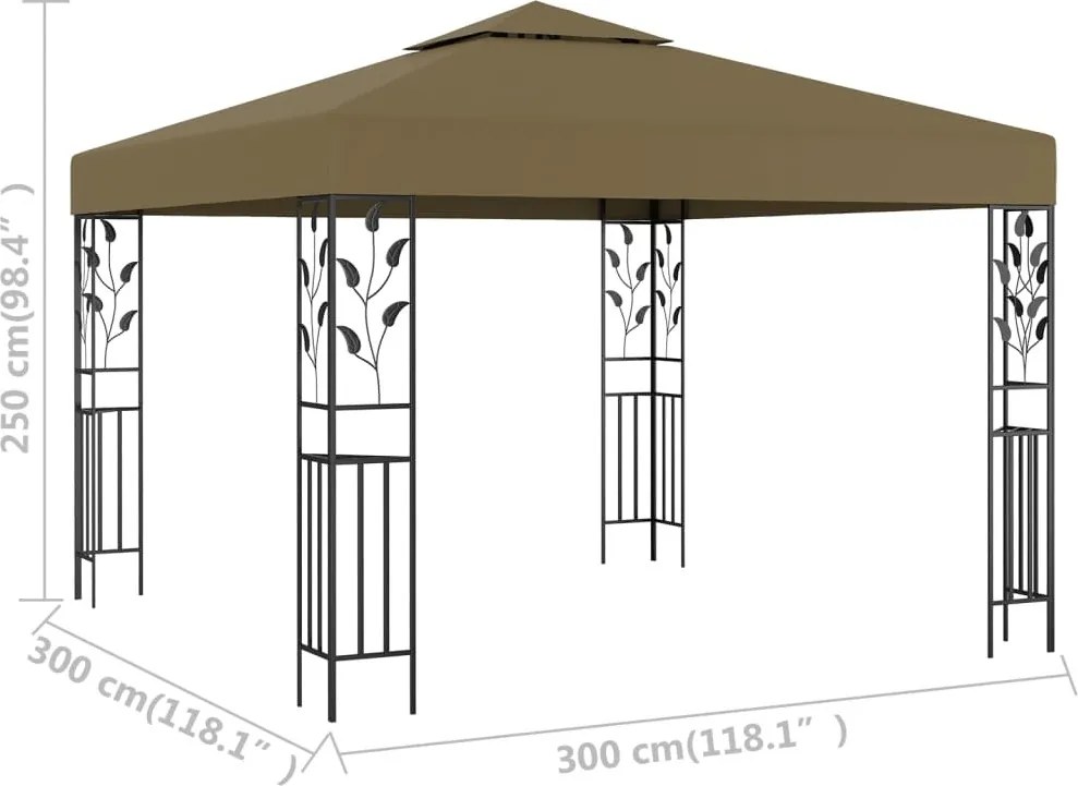 vidaXL Altán 3 x 3 m 180 g/m² [312243] Barva: taupe