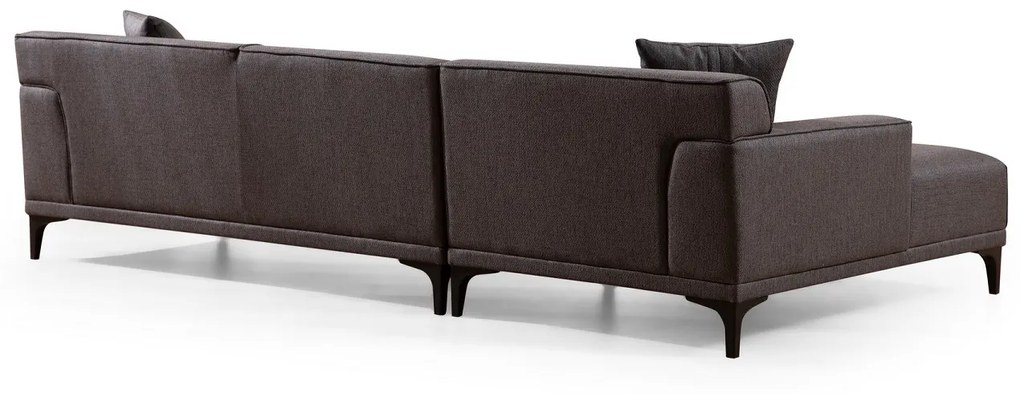 Designová rohová sedačka Dellyn 250 cm antracitová - levá