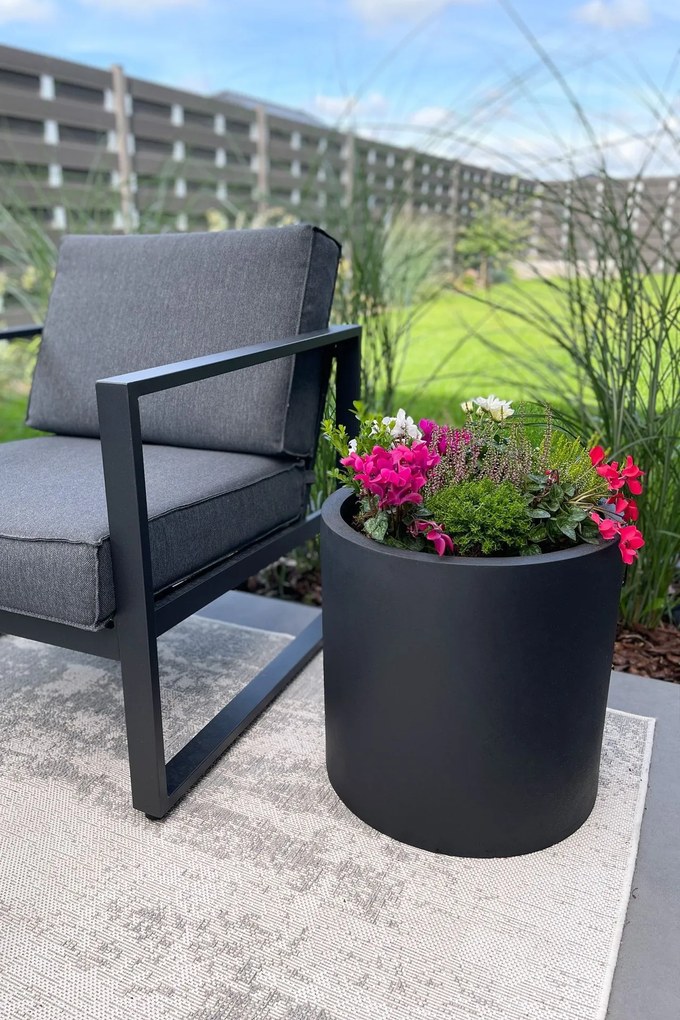 Květináč NEW RONDO, sklolaminát, Ø 43 cm, antracit