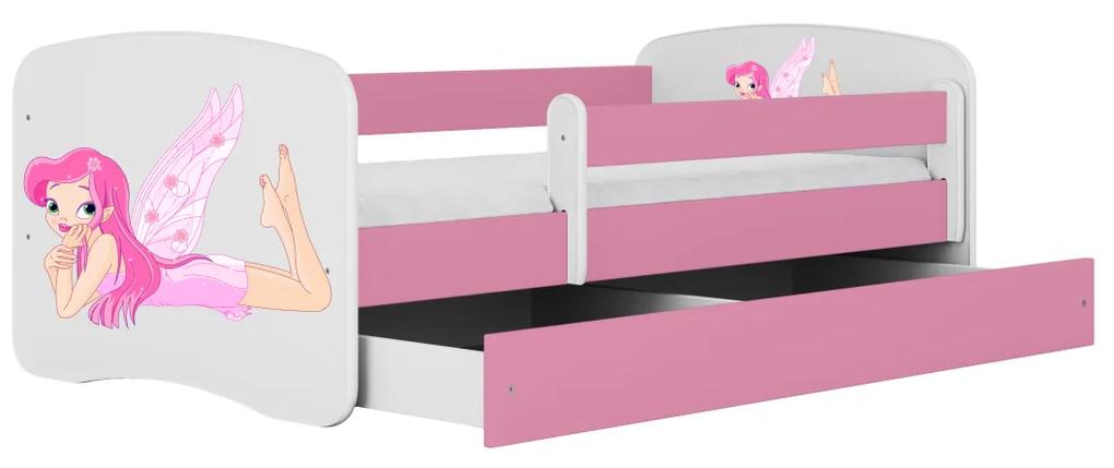 Dětská postel Babydreams víla s křídly růžová