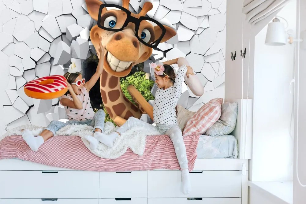 Fototapeta Smějící Se Žirafa S Brýlemi Samolepící tapety 254x184