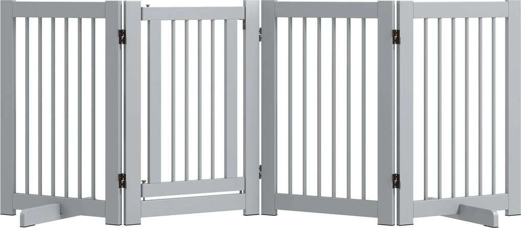 PawHut Volně stojící bezpečnostní brána pro psy s nohama 204 x 75 cm Dřevěná brána pro psy Brána na schody Dveřní brána pro schody, dveře, kuchyň, cho