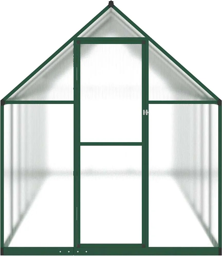 Skleník s podkladovým rámem zelený 445 x 169 x 195 cm hliník 3266333