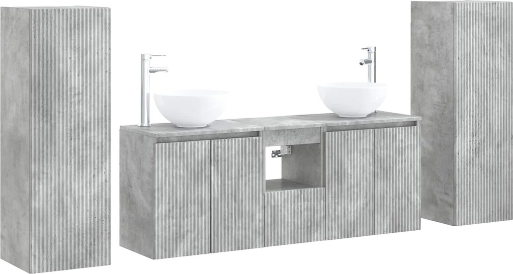 Sada koupelnového nábytku 5 ks Betonově šedá 33 x 34,5 x 100 cm 3405986