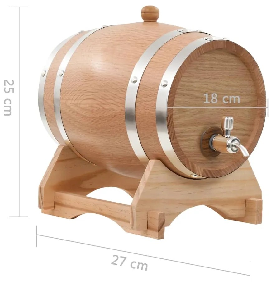 Soudek na víno s pípou masivní dubové dřevo 6 l,  50677
