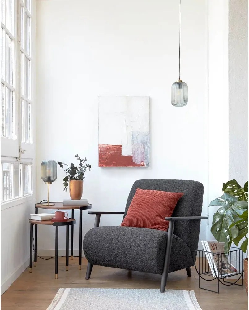 Stropní svítidlo ve zlaté barvě se skleněným stínidlem ø 12 cm Hestia – Kave Home