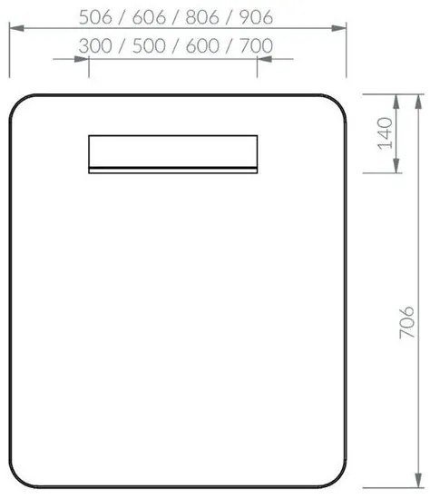 Ravak Strip Zrcadlo s osvětlením 50 x 70 cm, černá X000001569