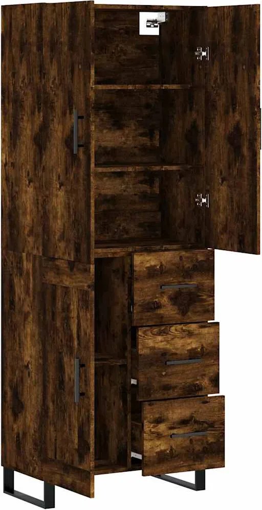 Skříň highboard kouřový dub 69,5 x 34 x 180 cm kompozitní dřevo 3196040