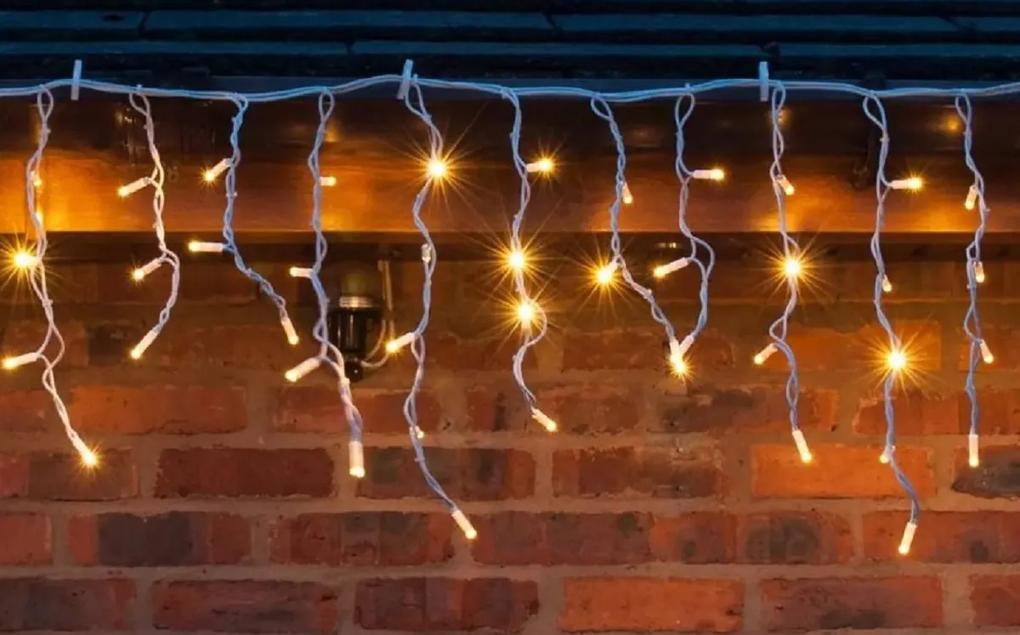 Venkovní LED vánoční závěs, tlustý kabel - teplá bílá, se záblesky, od 3m až 10m Délka světelné části + délka přívodního kabelu a počet LED: 3m+1.5m,…
