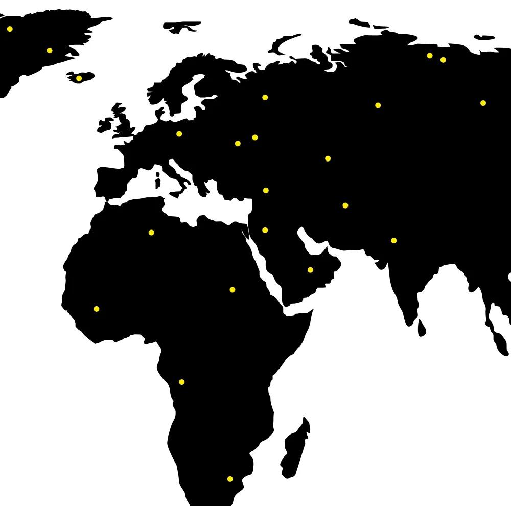 WALLVINIL Samolepky na zeď - Puntíky na Mapu světa Barva: Červená světlá, Velikost samolepky: Průměr 10mm