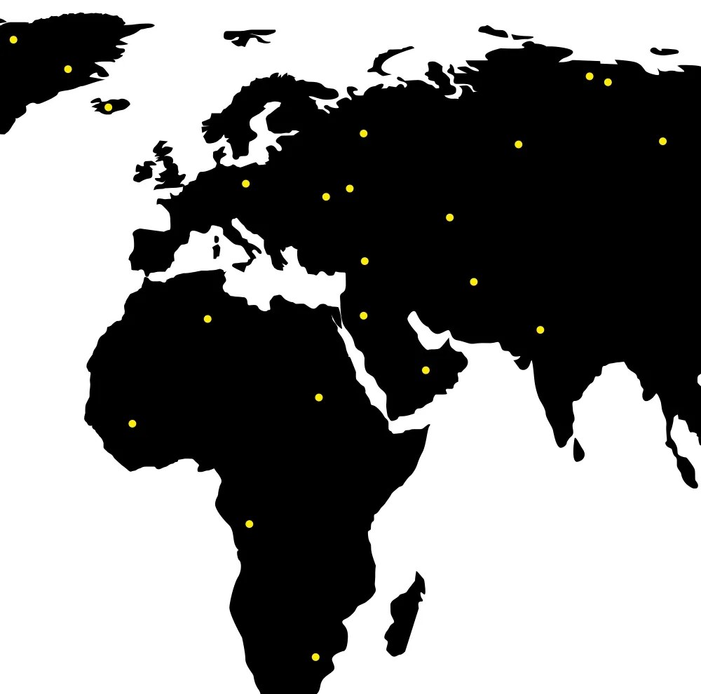 WALLVINIL Samolepky na zeď - Puntíky na Mapu světa Barva: Růžová, Velikost samolepky: Průměr 10mm