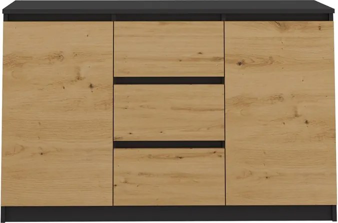 FALCO Komoda Malvína 2D3S 120 antracit/dub artisan