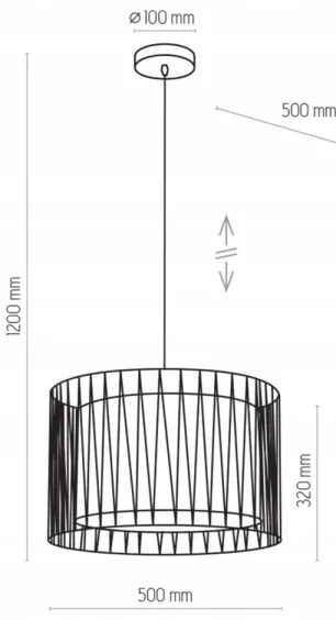 Lustr na lanku HARMONY BLACK 3xE27/60W/230V