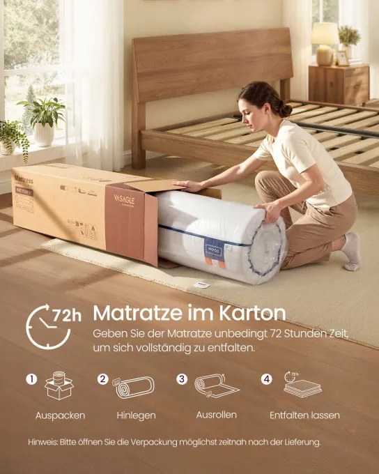 Matrace s gelovou paměťovou pěnou RMZB35115W101 výška 16 cm