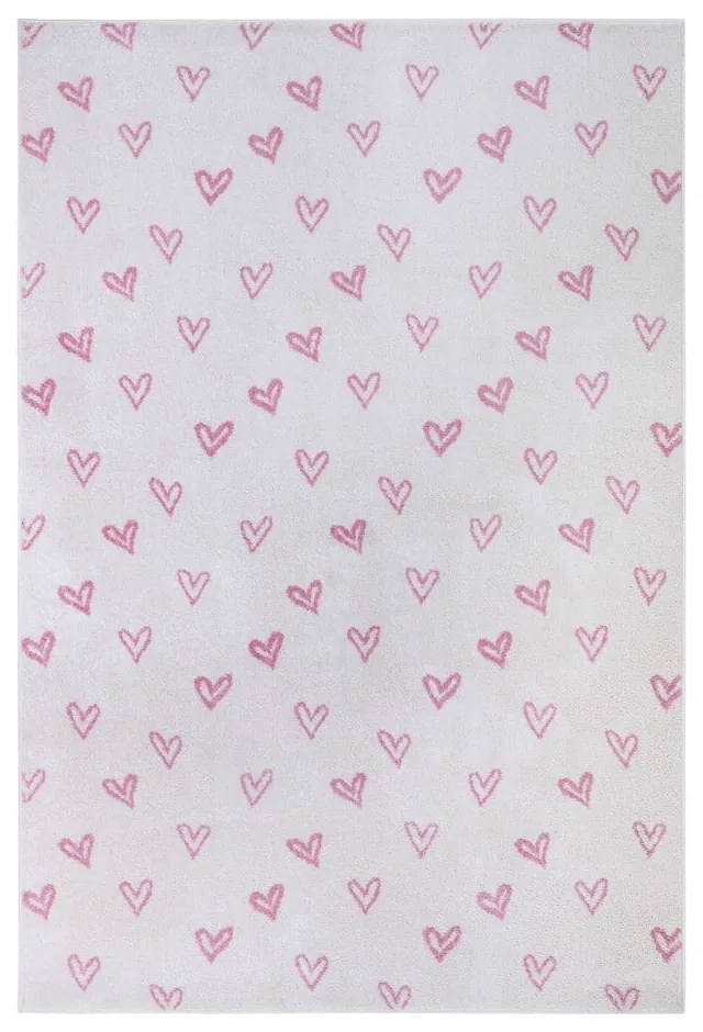 Růžovo-bílý dětský koberec 120x170 cm Hearts – Hanse Home