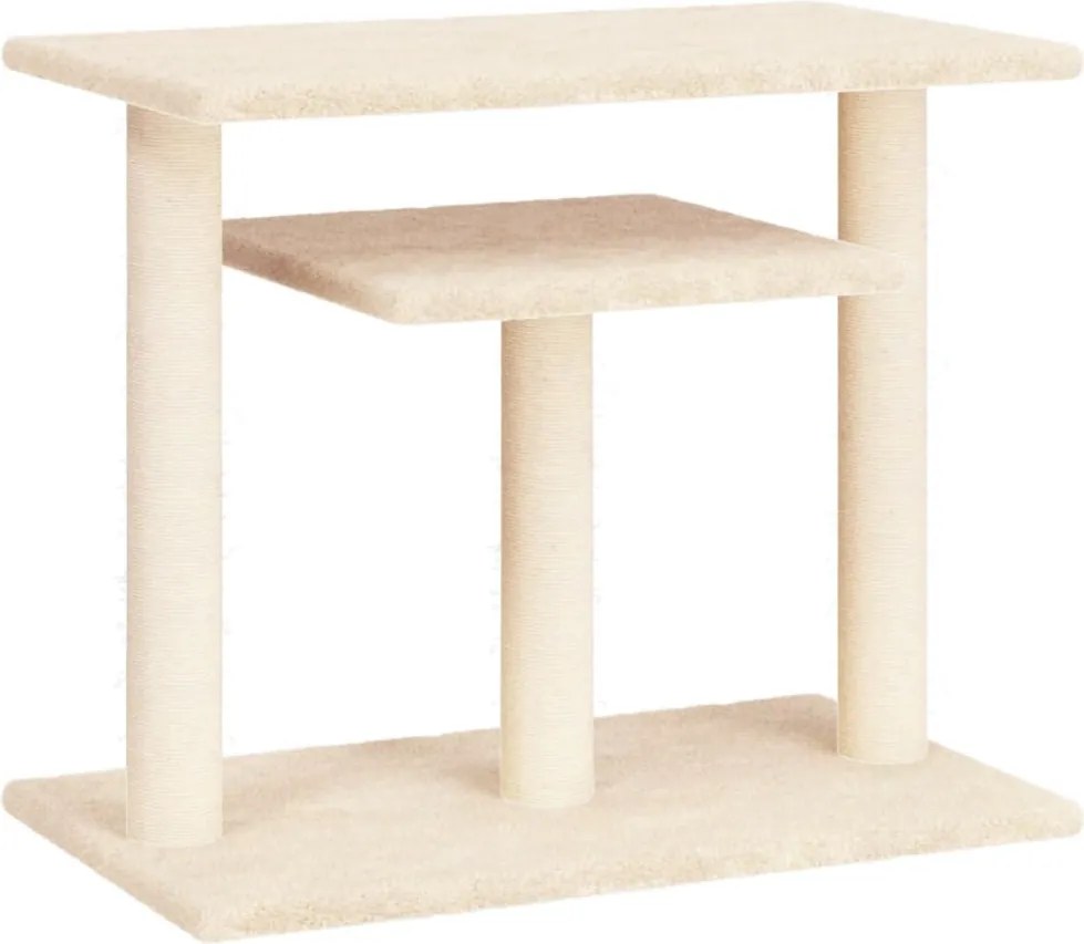 Škrabadlo pro kočky s plošinami krémové 62,5 cm 172046