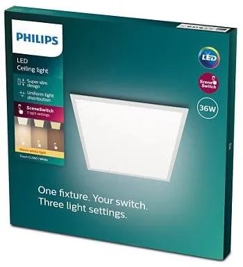 PH 8719514326682 LED Stropní přisazený panel Philips Superslim Touch CL560 8719514326682 36W 3300lm 2700K IP20 60cm bílý, 3-krokové stmívání - PHILIPS