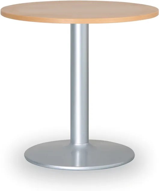 B2B Partner Konferenční stolek Zeus II, kruh 600 mm, šedá podnož, deska buk