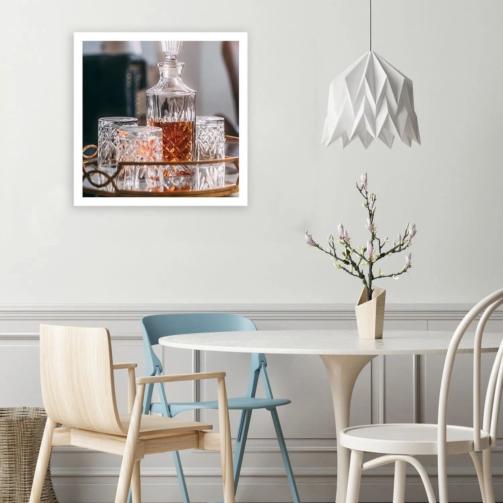 Gario Obraz na plátně Whisky - karafa a sklenice Rozměry: 30 x 30 cm