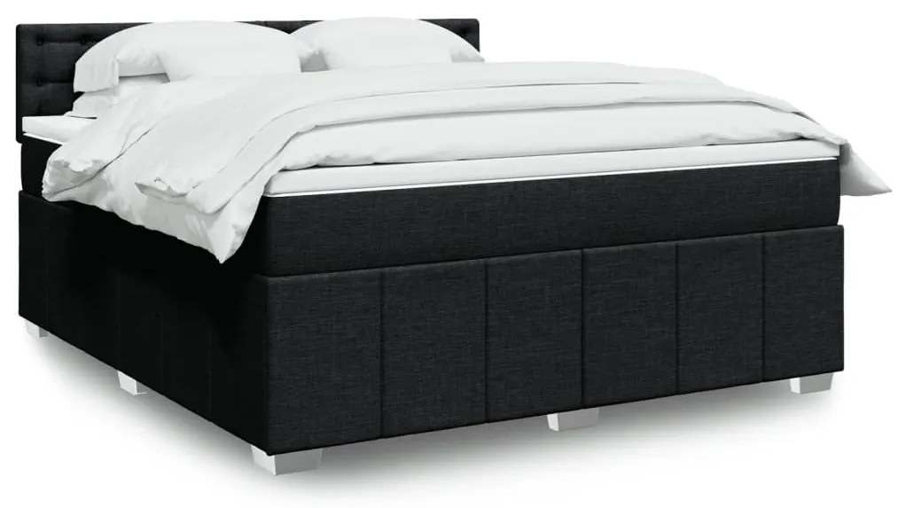 Box spring postel s matrací černá 180x200 cm textil 3287163