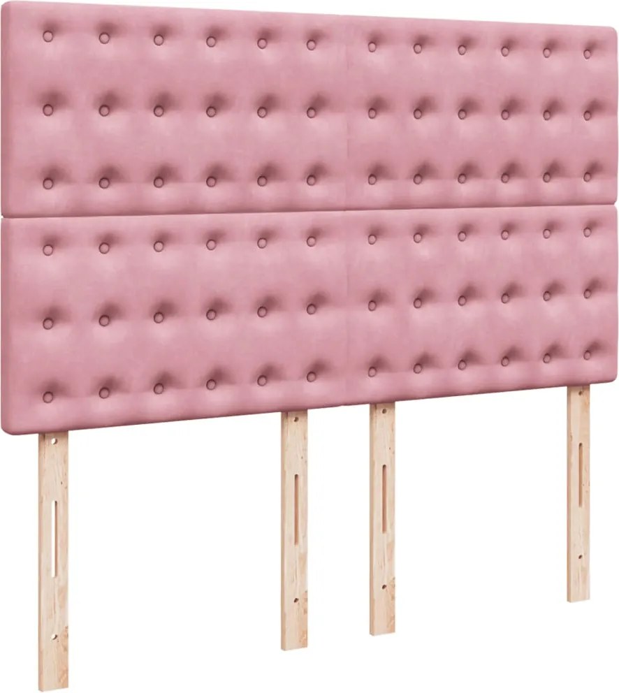 Box spring postel s matrací růžová 160x200 cm samet 3293271