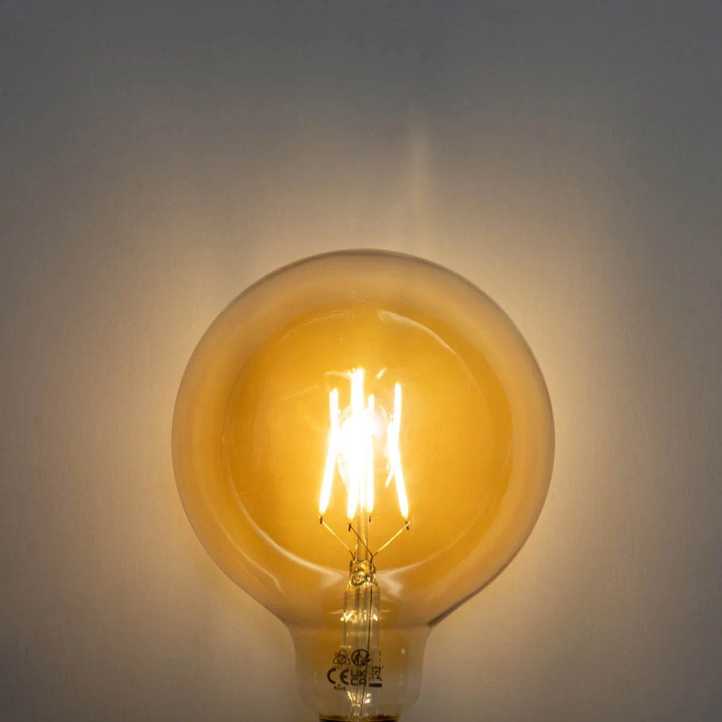 Sada 5 E27 3-stupňových stmívatelných LED žárovek zlatých G125 4W 450 lm 2700K