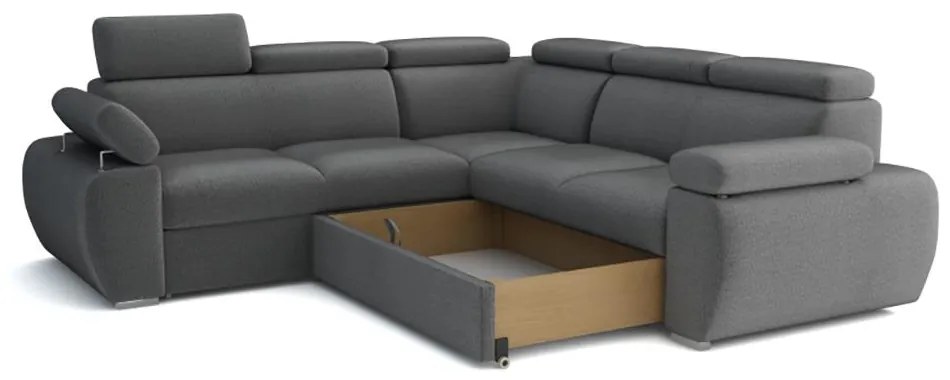 Sedací souprava BASTON | 260x260 cm | rozkládací + úložný prostor na levo | VÝBĚR TKANIN