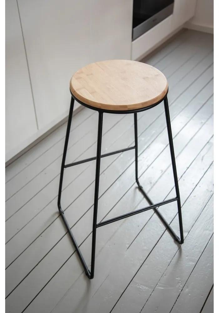 Barové židle v černo-přírodní barvě v sadě 2 ks (výška sedáku 70 cm) Loft – Wenko