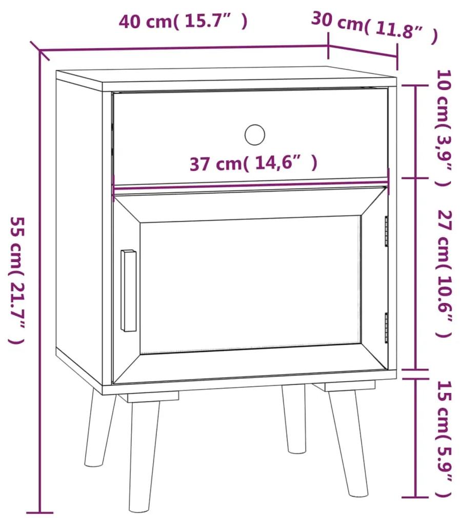 Noční stolek 40 x 30 x 55 cm kompozitní dřevo - Default Title