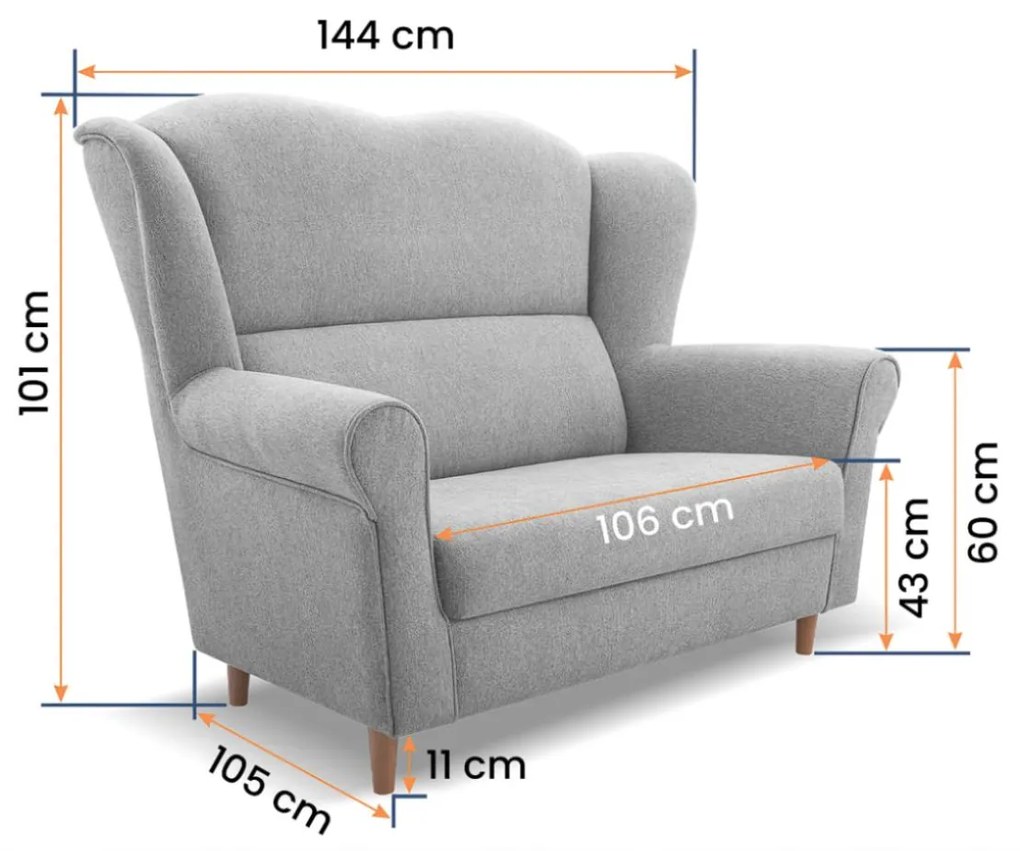 IDZ Pohovka LOFT II, 144 cm Barva látky: AVRA 10