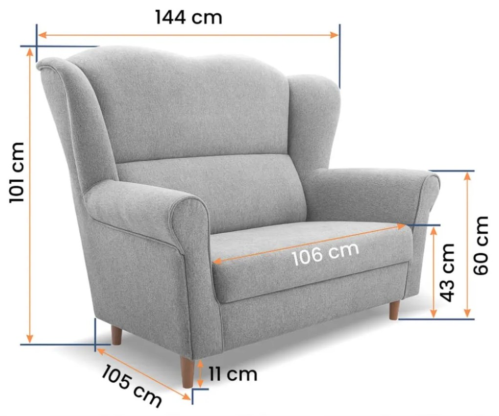 IDZ Pohovka LOFT II, 144 cm Barva látky: Světle zelená (Avra 11)