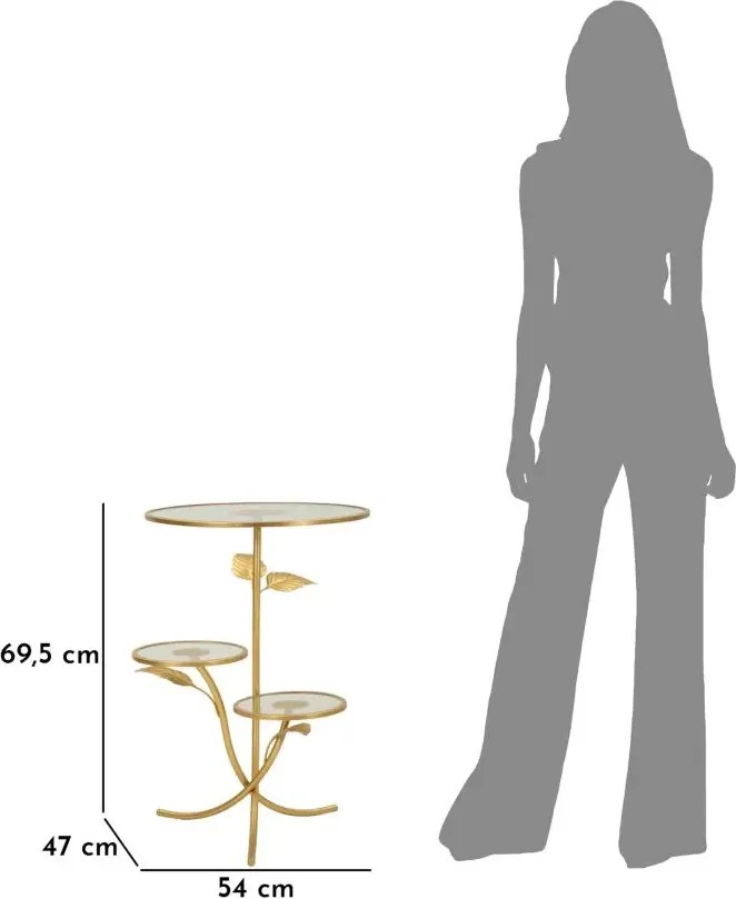 Odkládací stolek Shelves 45 cm zlatý