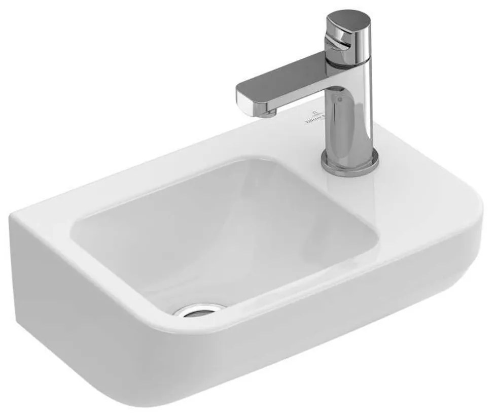 Villeroy & Boch Architectura - Umývátko 36x26 cm, bez přepadu, 1 otvor pro baterii vpravo, CeramicPlus, alpská bílá 437337R1