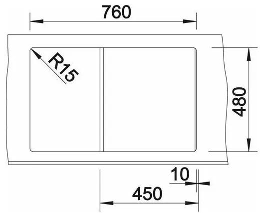 Blanco Zia 45 S Granitový dřez s odkapem oboustranné provedení, 78x50cm, káva, 515070