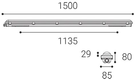 Led2 Lineární stropní LED svítidlo DUSTER II 150 cm Stmívání, řízení: Casambi