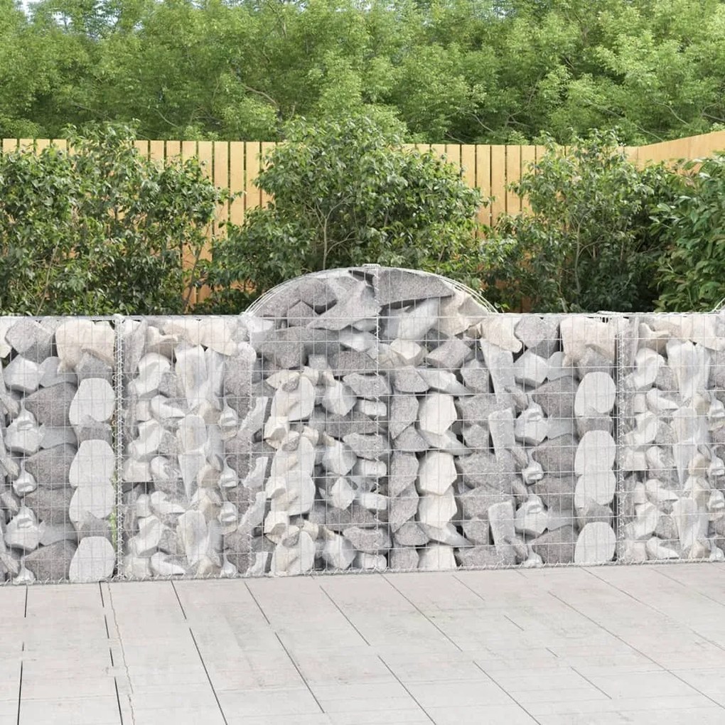 Klenuté gabionové koše 4 ks 200x30x100/120cm pozinkované železo 3146112