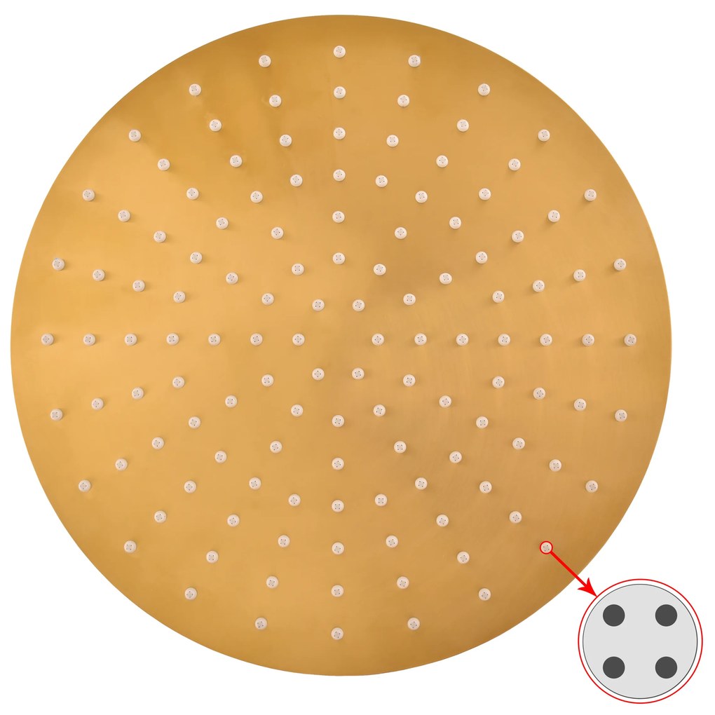 Slezák - RAV Hlavová sprcha kulatá kovová ø 30 cm s 4-otvorovými tryskami - KS0001/4ZK, Zlatá kartáčovaná