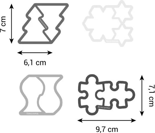 TESCOMA Vykrajovátka bez mezer DELÍCIA, sada 4 ks