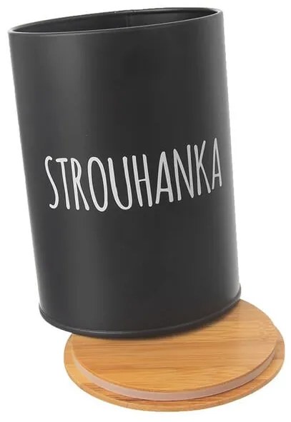 Kulatá plechová dóza STROUHANKA Black