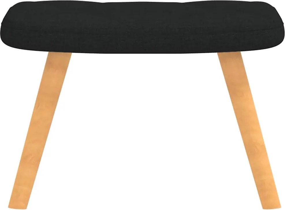 Relaxační křeslo se stoličkou černé textil 327540