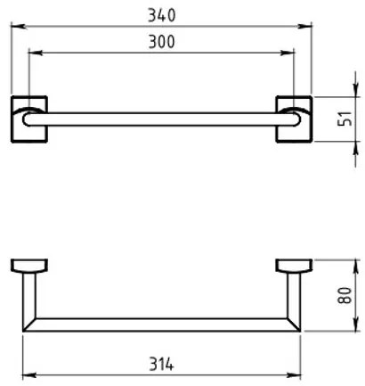 Novaservis Metalia 12 Držák ručníků 35 cm, chrom 0226,0