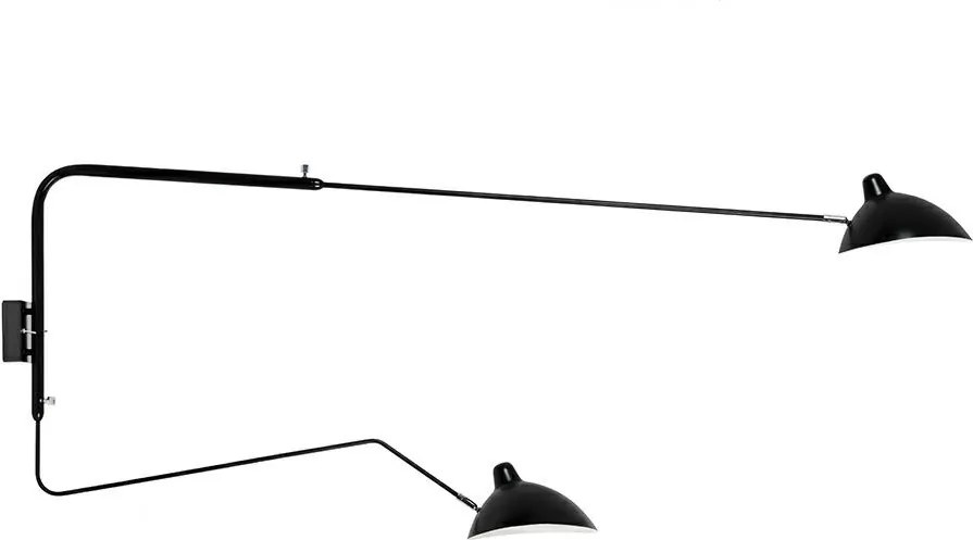 Lampa nástěnná RAVEN 2 wall kov/černá bílá/2 ramena