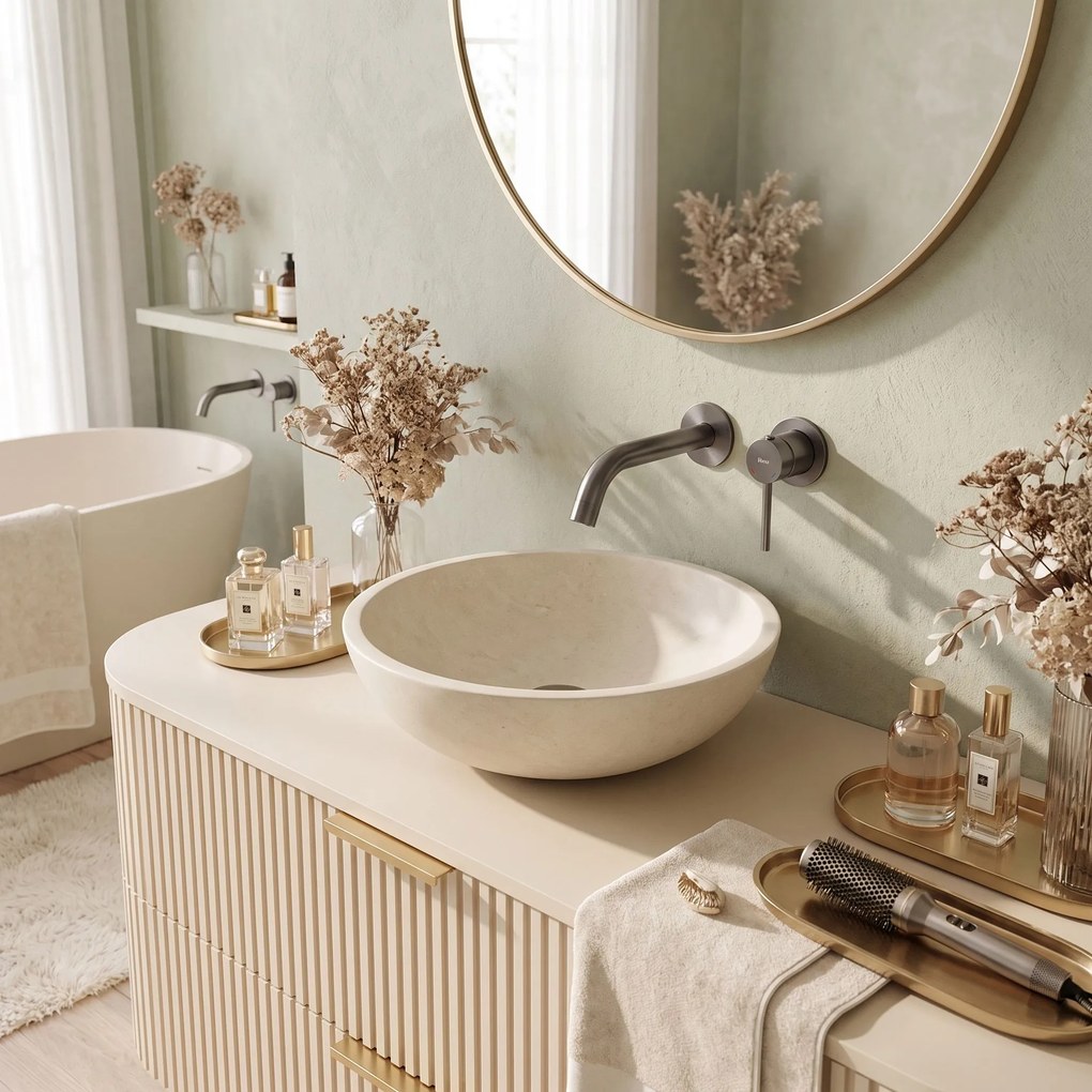 Rea Clif, podomítková umyvadlová, výtok 200 mm, titanová, REA-B1491