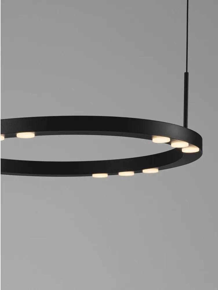 Matně černé hliníkové LED stmívatelné závěsné svítidlo ø 40 cm Lunette – Nova Luce