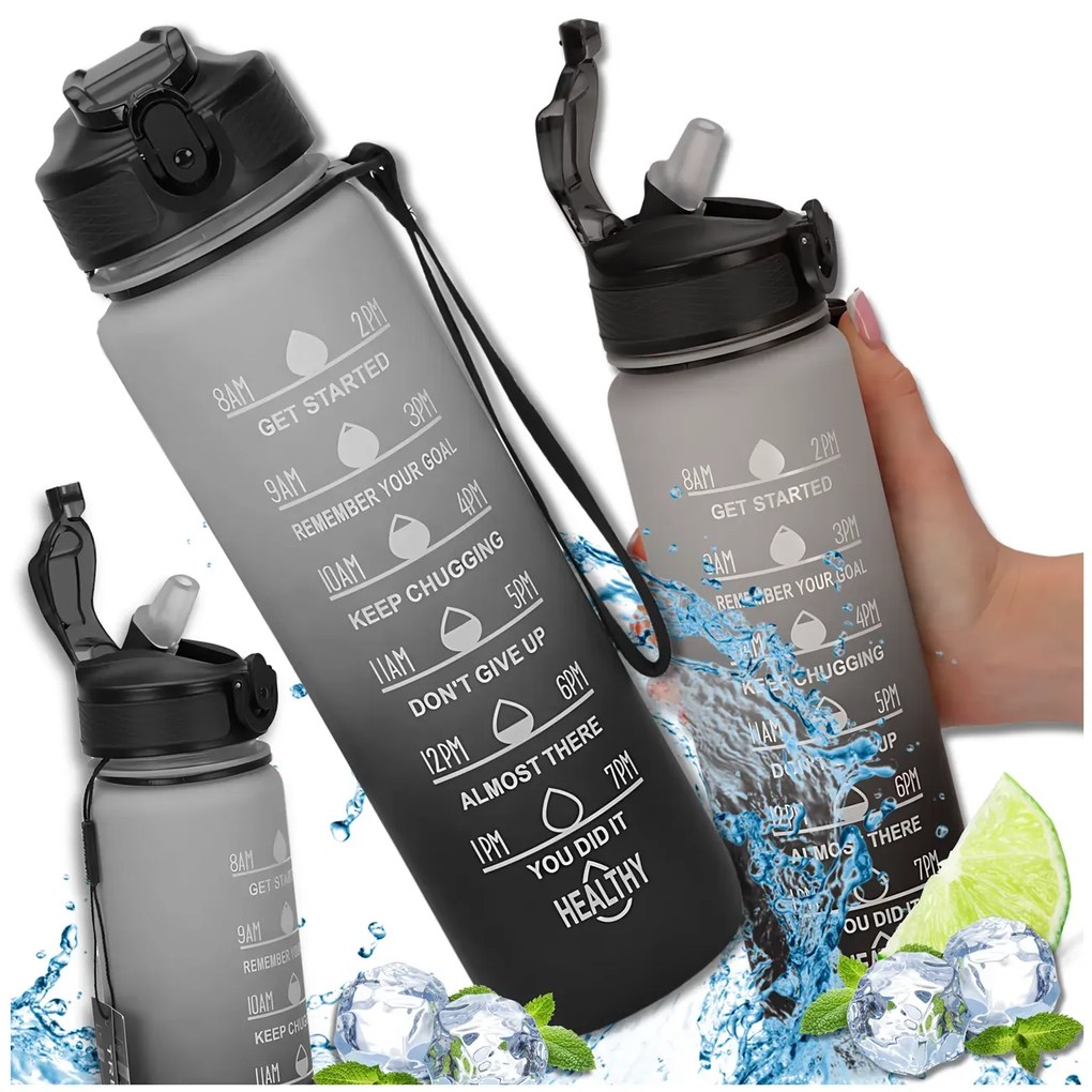 Camerazar TRESSARI 1000ml BPA Free sportovní láhev na vodu z pevného Tritanu pro aktivní životní styl